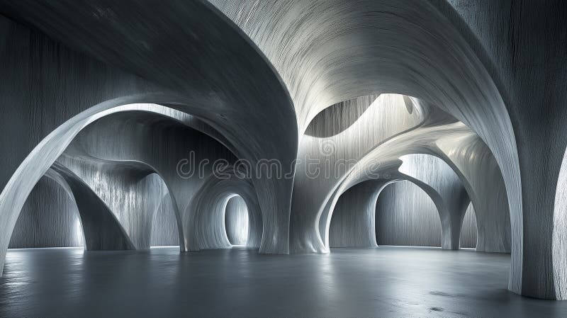 Contemporary Gray Monolith with an Archway, Showcasing Stock ...