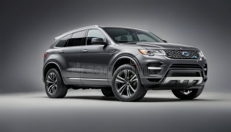 Modern Gray SUV in a Studio Setting Stock Photo - Image of vehicle ...
