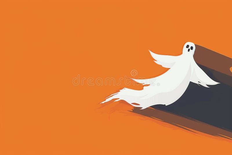 Contemporary Halloween Background with Simple Ghost Design Stock ...