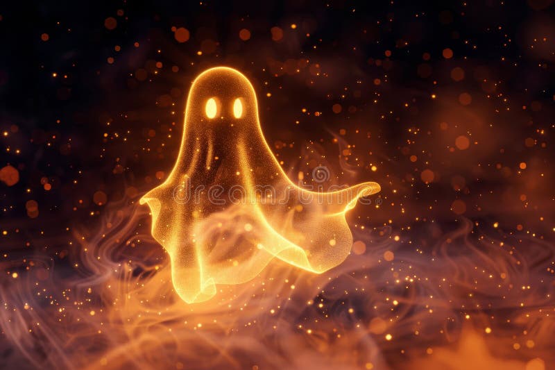 Contemporary Halloween Background with Simple Ghost Design Stock ...