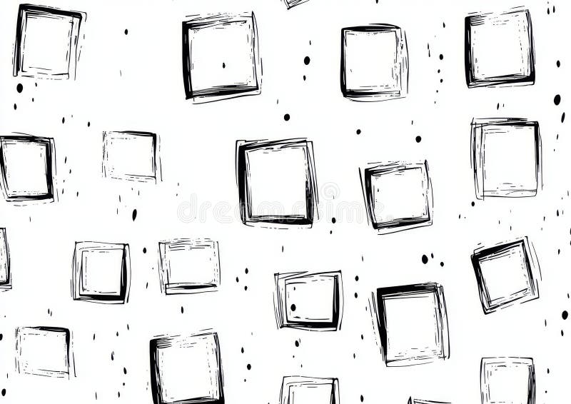 A Contemporary Hand-drawn Sketch Frame. a Basic Doodle of a Rectangular ...