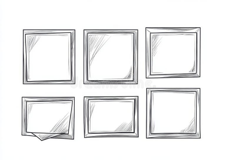 A Contemporary Hand-drawn Sketch Frame. a Basic Doodle of a Rectangular ...