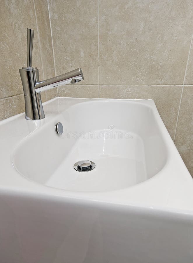 Contemporary Hand Wash Basin Stock Photo - Image of modern, chrome ...