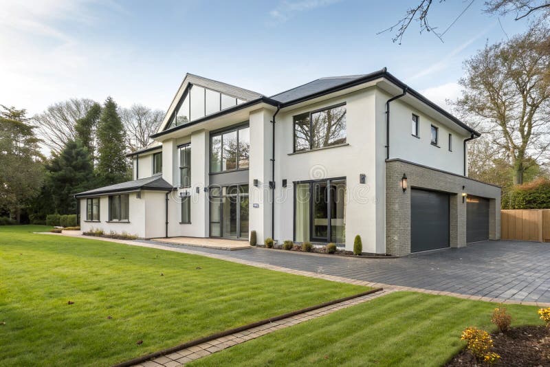 Modern House Built in the UK Stock Illustration - Illustration of ...