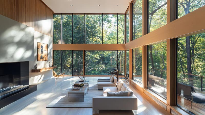 Contemporary Home Interior with Clean Lines and Natural Light. Stock ...