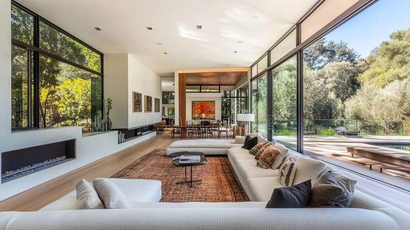 Contemporary Home Interior with Clean Lines and Natural Light. Stock ...