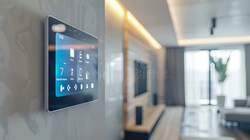 In a Contemporary Home, a Stylish Touch-based Control Panel on the Wall ...