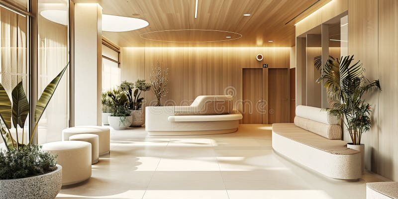 Contemporary Hospital Waiting Room Interior Design Stock Image - Image ...