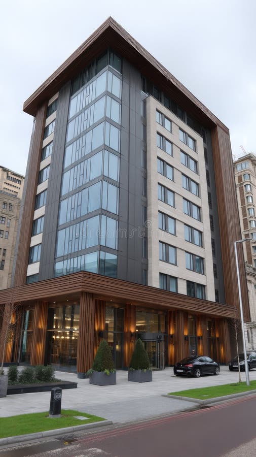 Contemporary Hotel Building Facade with Modern Architecture and Design ...