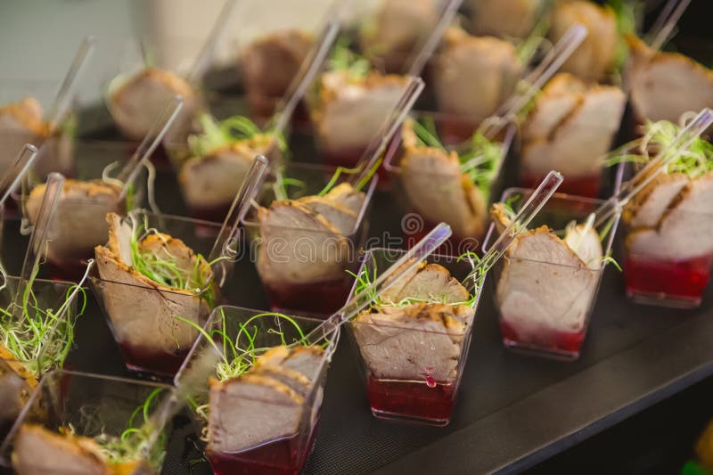 A Contemporary Hotel Dining Area Featuring a Sleek Buffet Setup. Stock ...