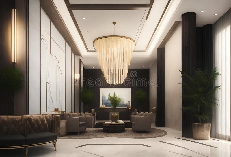 Contemporary Hotel Interior Design, Hotel Lobby, Rest Area Stock ...