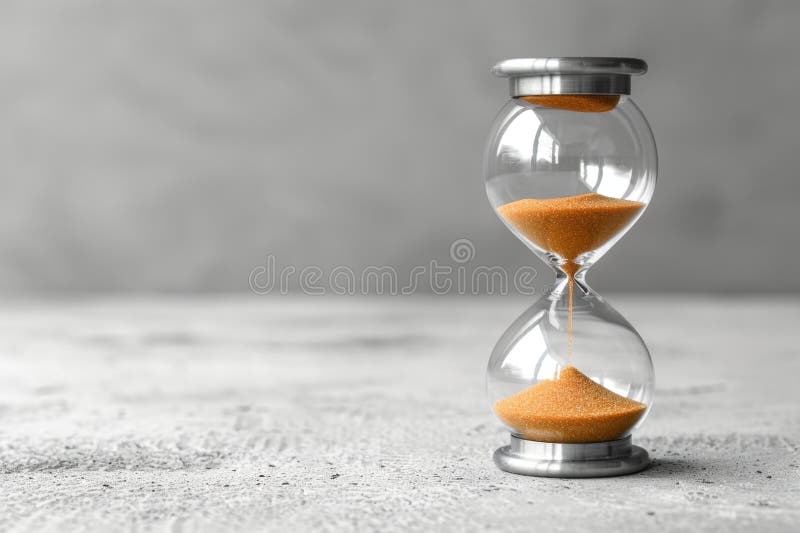 Contemporary Hourglass on White Backdrop Representing Time Management ...