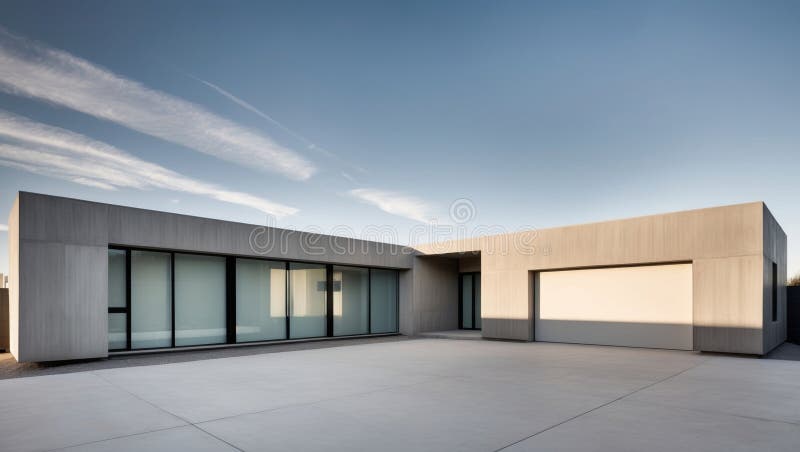A Contemporary House Featuring Sharp Edges and Smooth Concrete Surfaces ...