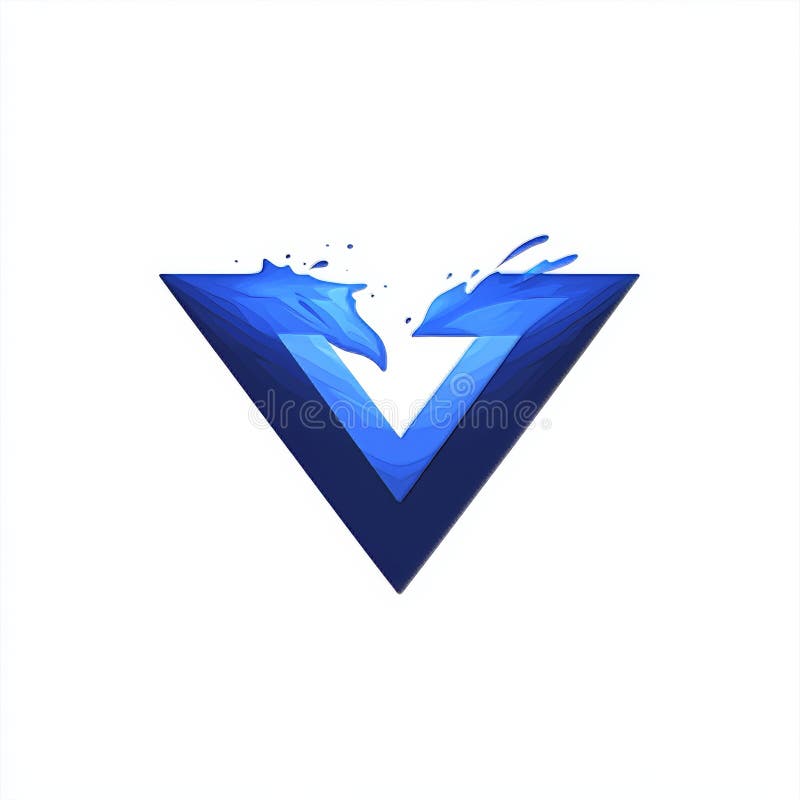 Contemporary Illustration Featuring an Abstract Blue Triangle with a ...