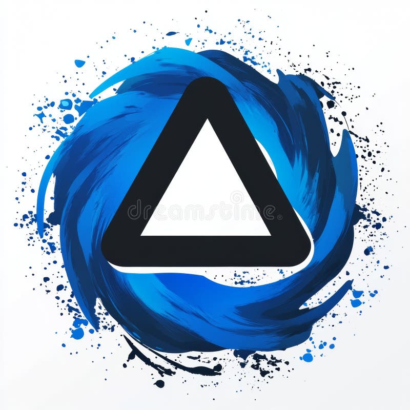 Contemporary Illustration Featuring an Abstract Blue Triangle and a ...
