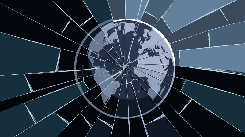 Stylized Fragmented Globe Design for Modern Digital Backgrounds Stock ...