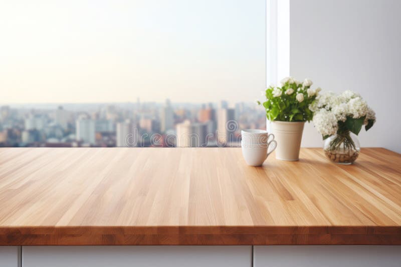 Contemporary Interior with a Blank Kitchen Surface Stock Illustration ...