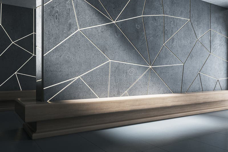 Contemporary Interior with Decorative Wall. Stock Illustration ...