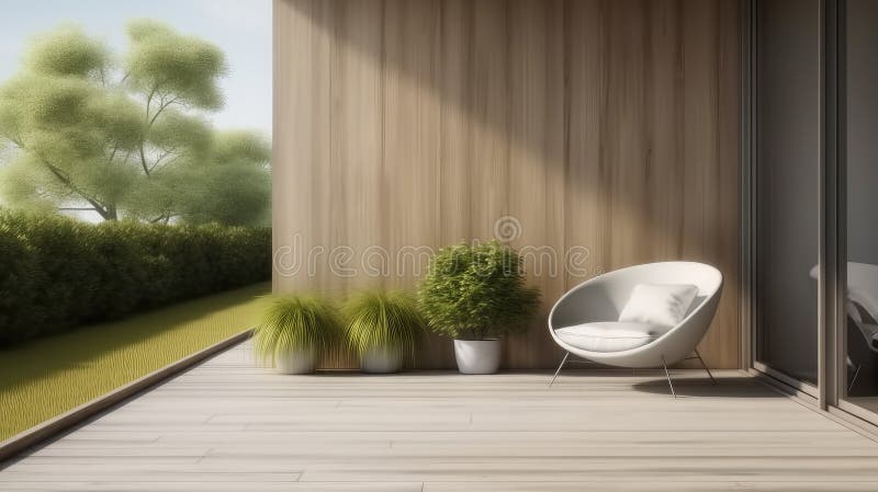 Contemporary Interior Design Background, Minimal Terrace, Design Idea ...