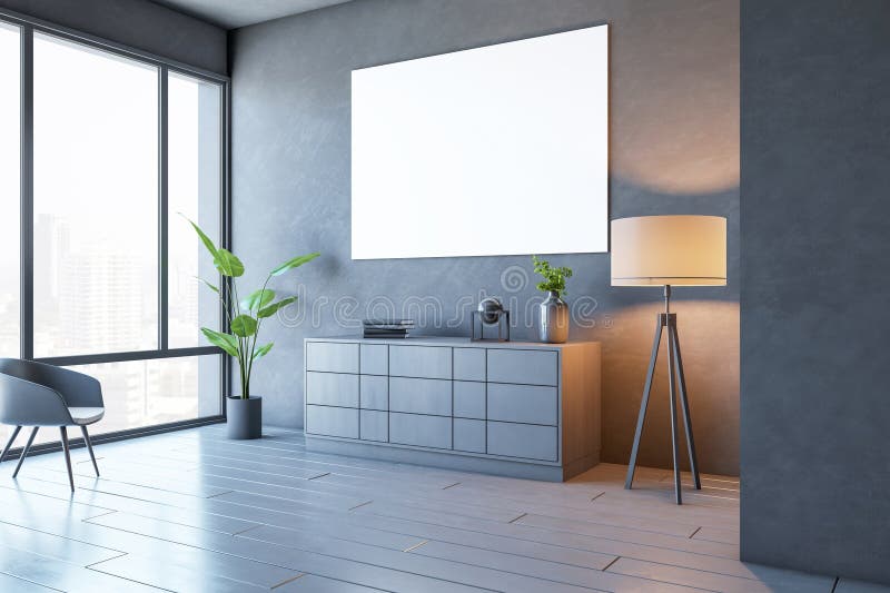 Contemporary Interior Design Featuring Empty Frame, Stylish Furniture ...