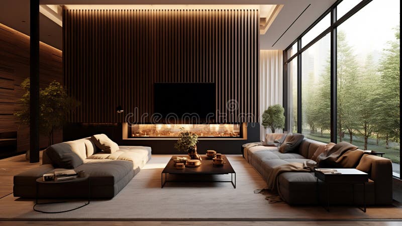 Contemporary Interior Design of the Modern Living Room Background Stock ...