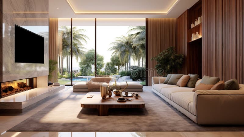 Contemporary Interior Design of the Modern Living Room Background Stock ...