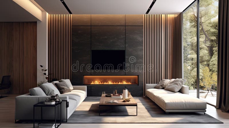 Contemporary Interior Design of the Modern Living Room Background Stock ...