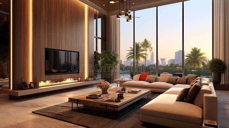 Contemporary Interior Design of the Modern Living Room Background Stock ...