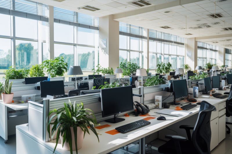 Contemporary Interior Design of a Modern Office Building with Stylish ...