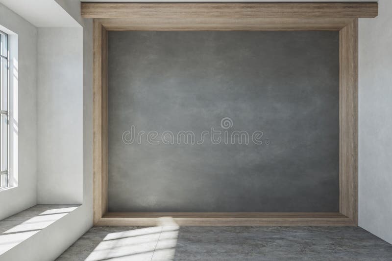 Contemporary Interior with Empty Wall Stock Illustration - Illustration ...