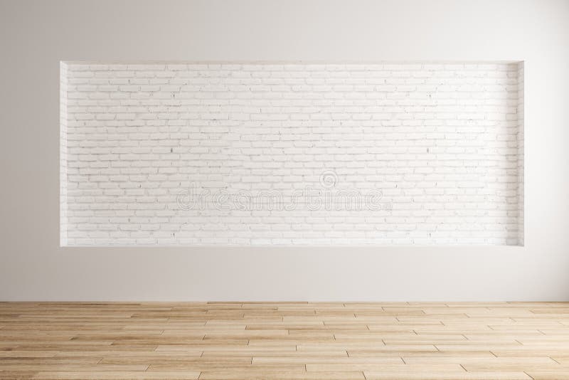 Contemporary Interior with Empty Wall Stock Illustration - Illustration ...