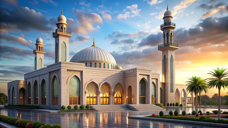 Modern Islamic Mosque Design Stock Illustration - Illustration of ...