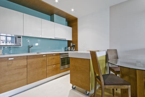 Contemporary kitchen stock image. Image of oven, dining - 11547321