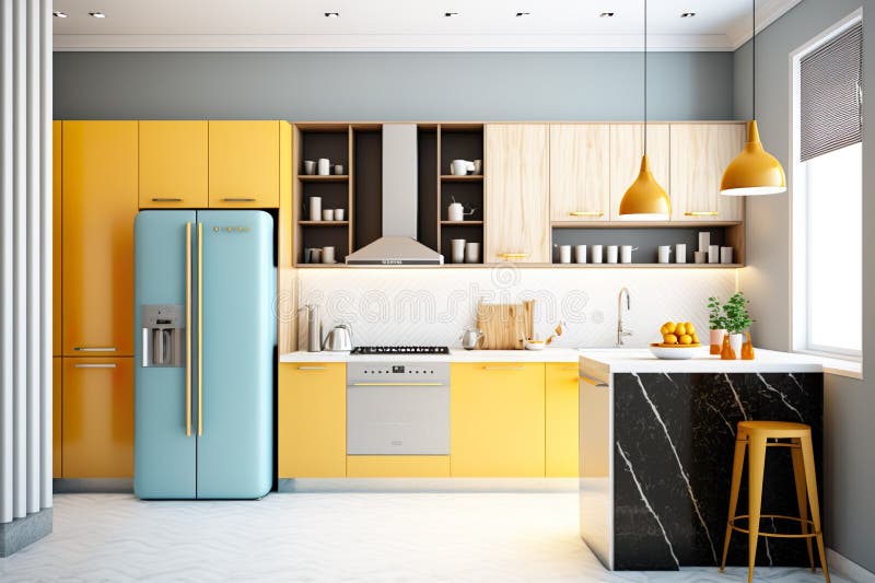 Contemporary Kitchen a 3D Rendering of Modern Interior Design Ai ...