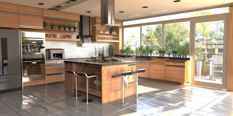 Contemporary Kitchen with Open Floor Plan and Abundant Natural Light ...