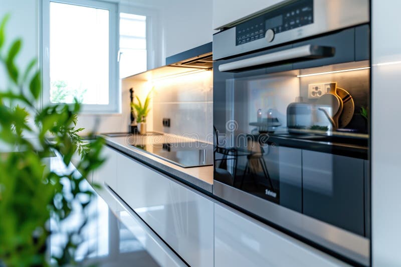 Modern Kitchen Featuring Integrated Smart Appliances with Sleek Design ...