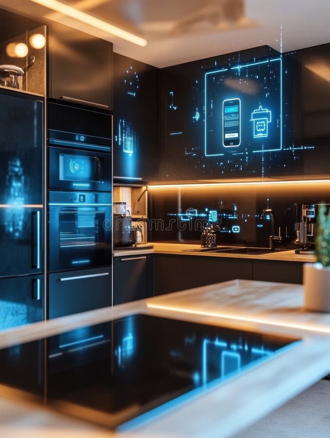 This Contemporary Kitchen Showcases Smart Appliances Integrated with ...