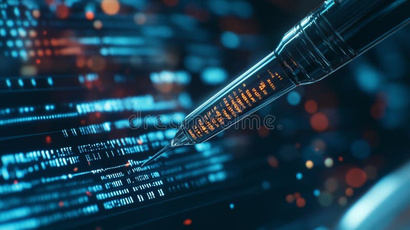 Close-up of a CRISPR Gene-editing Tool and Digital Representation of ...
