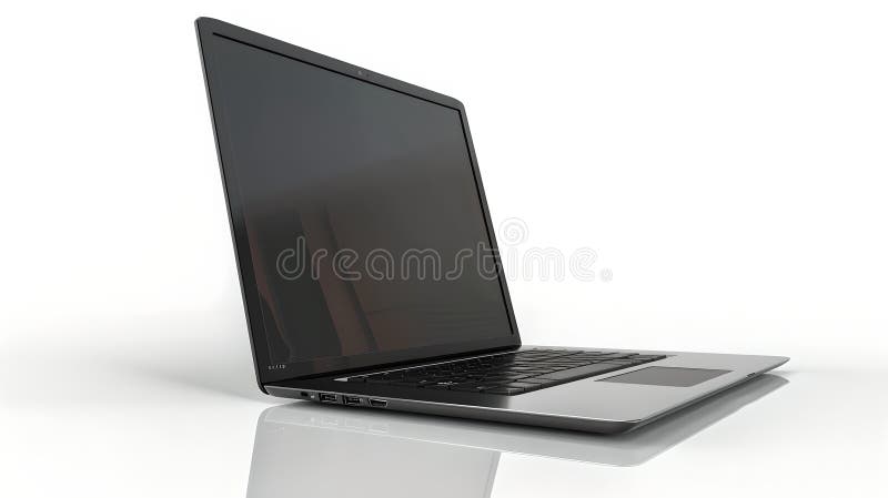 Sleek Modern Laptop Isolated on White Background. Elegant Design ...