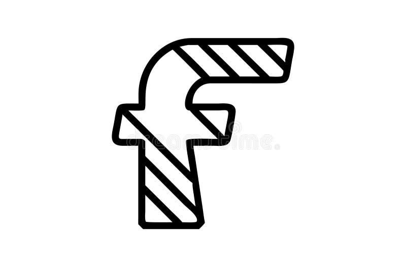 Contemporary Letter F with Sharp Lines and a Bold Striped Pattern ...