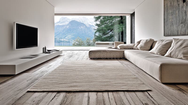 A Contemporary Living Room Featuring a Sectional Sofa, a Television ...