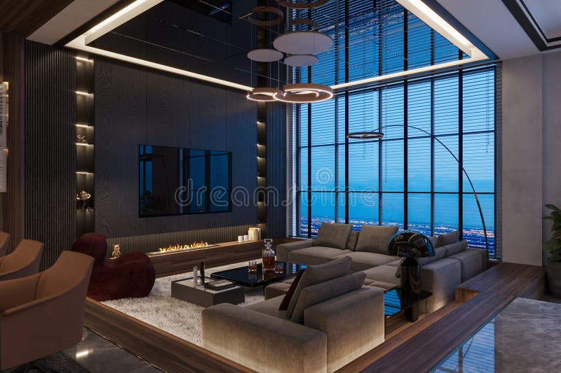 A Contemporary Living Room Interior Design Ideas for a Smart Living ...