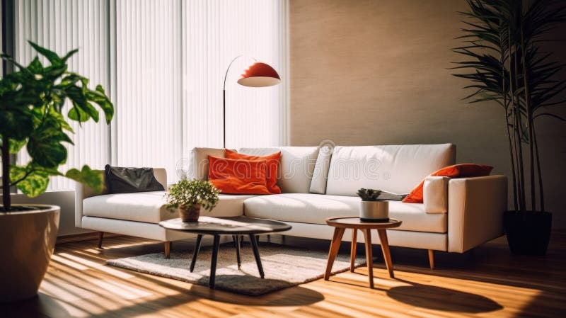 Contemporary Living Room, Modern Interior Design Background Stock ...