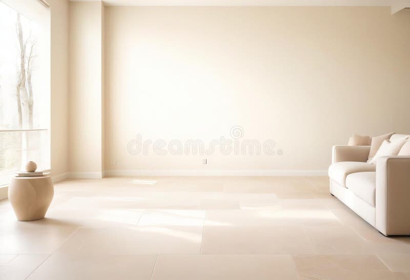 Contemporary Living Room, Soft Light of Morning Stock Illustration ...