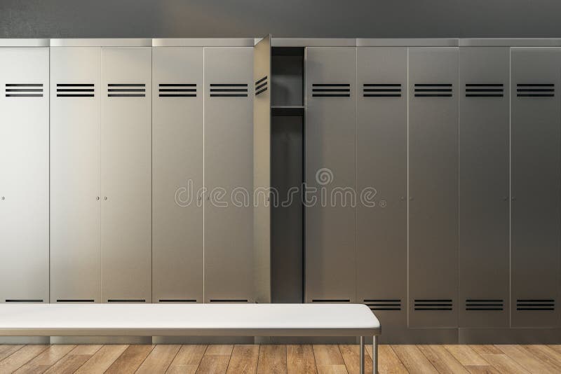 Contemporary Locker Room Interior Stock Illustration - Illustration of ...