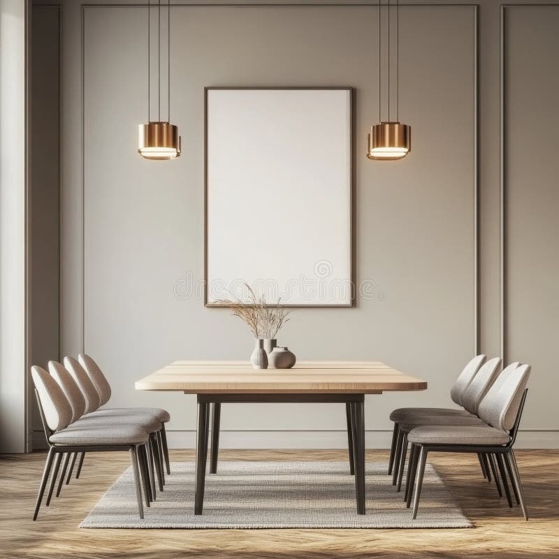 Contemporary Loft-style Dining Room Featuring a Picture Frame and White ...
