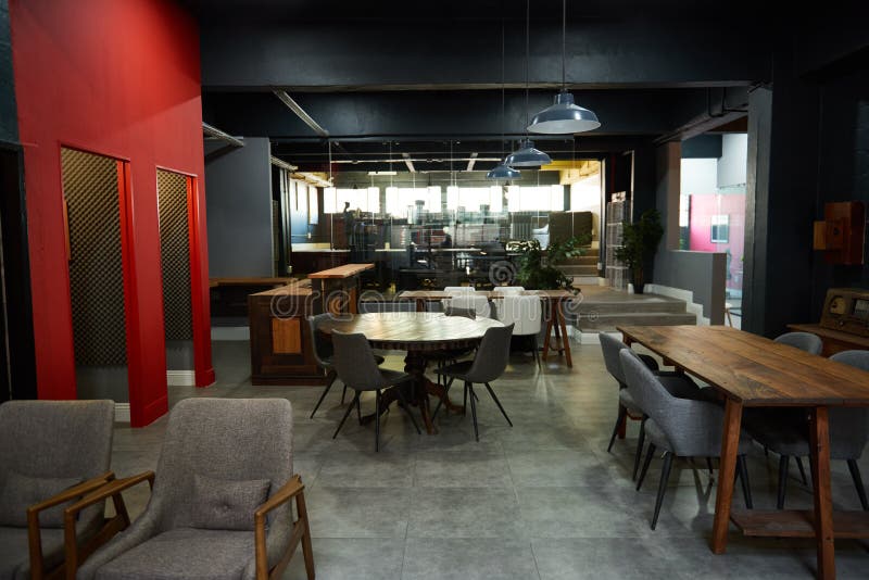 Contemporary Lounge Area in a Large Open Plan Office Space Stock Image ...