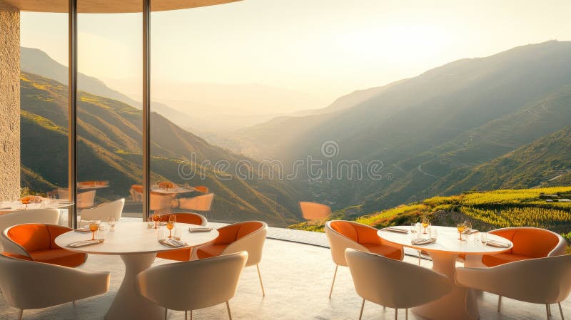 A Contemporary Lounge with Minimalist Style, Offering a Mountain View ...