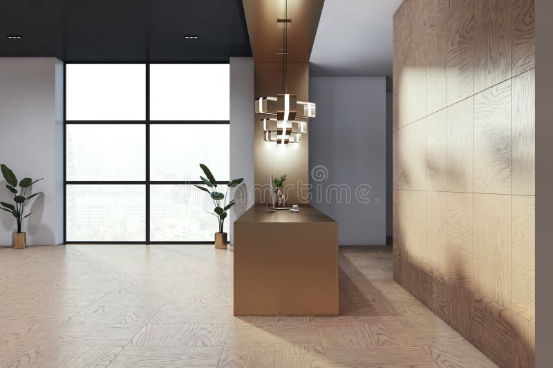 Office Reception with Augmented Reality Wayfinding Stock Illustration ...