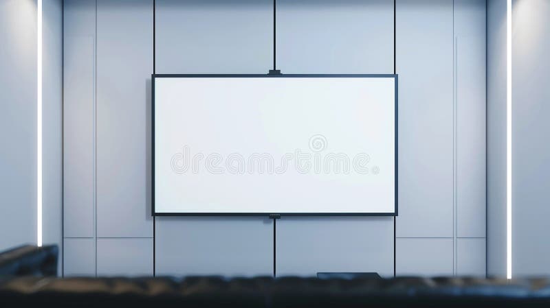 A Contemporary Media Wall Showcasing a Blank Screen LCD, Set Against a ...